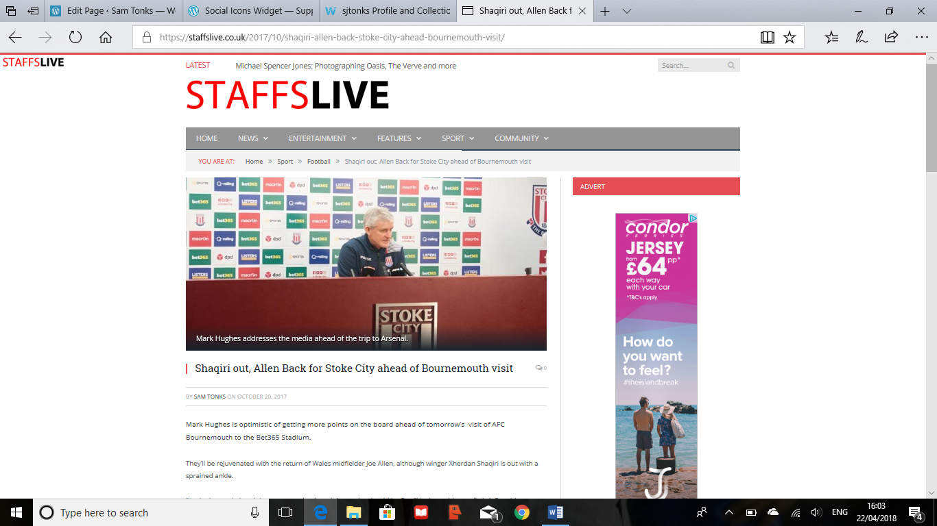 Multimedia Portfolio – Sam Tonks